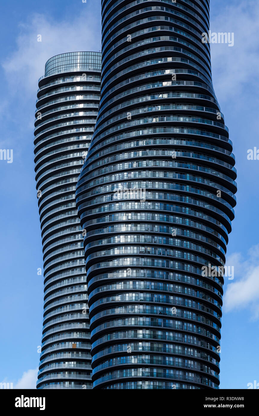 Toronto, CANADA - November 21, 2018: Twin towers of Absolute Condos in ...