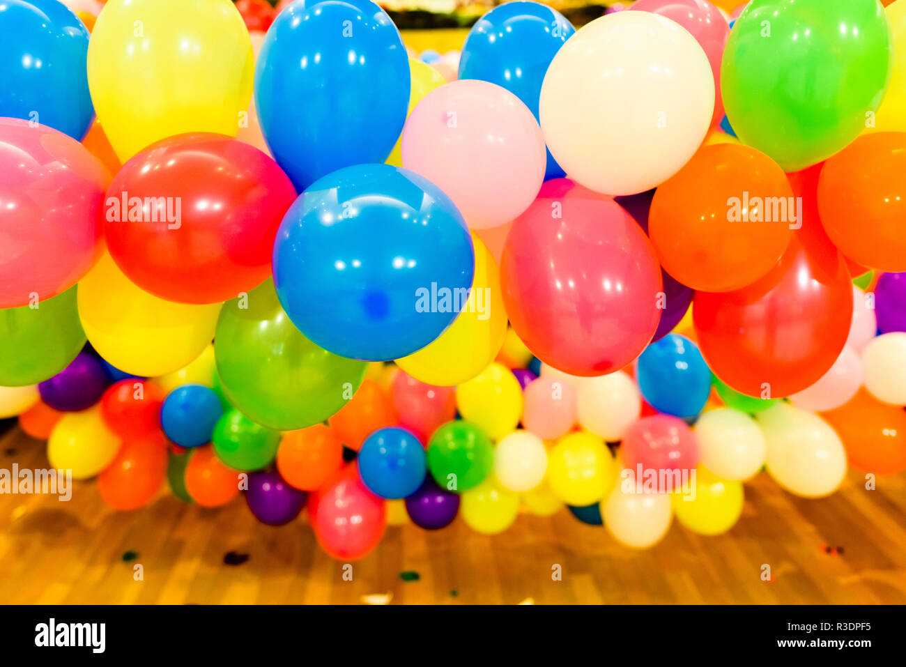 Set of colored balloons for parties and round weddings Stock Photo - Alamy