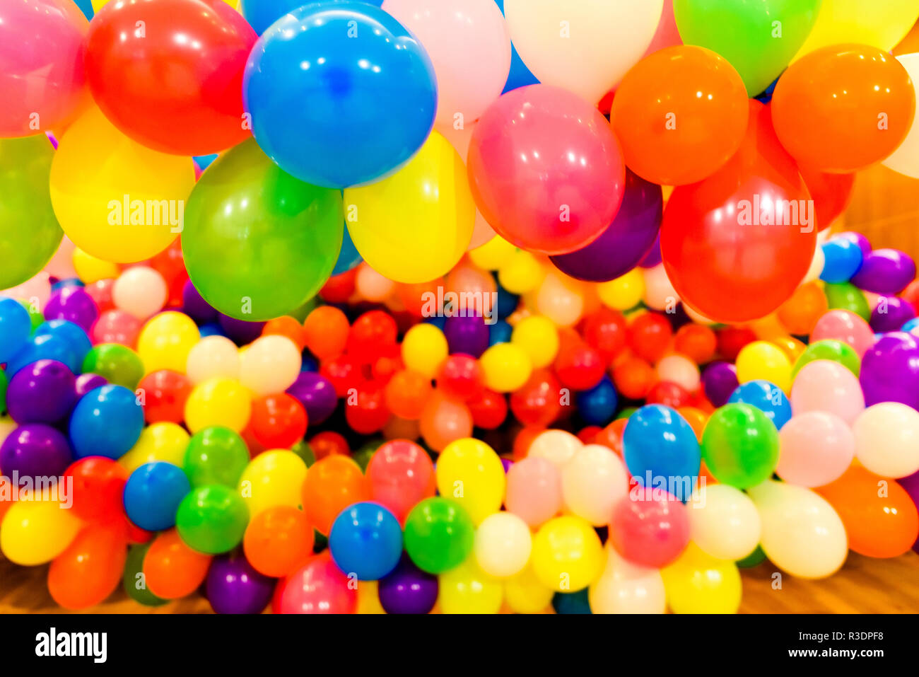 Set of colored balloons for parties and round weddings Stock Photo - Alamy