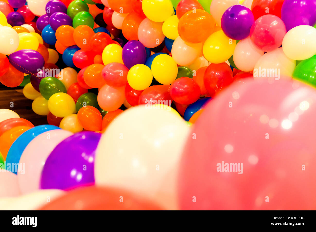 Set of colored balloons for parties and round weddings Stock Photo - Alamy