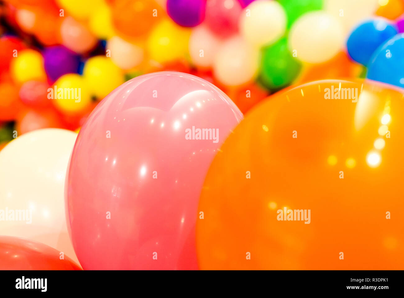 Set of colored balloons for parties and round weddings Stock Photo - Alamy