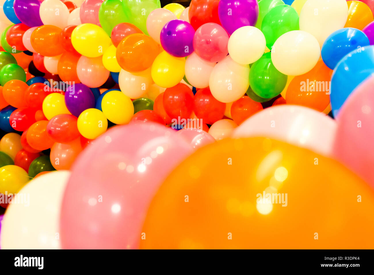 Set of colored balloons for parties and round weddings Stock Photo - Alamy