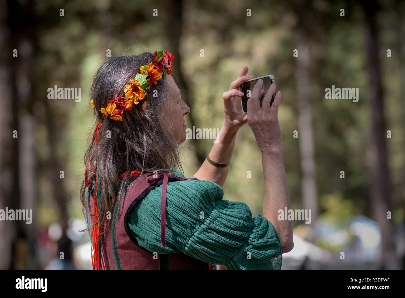 Grass Valley, California, USA - 29 October 2018: Reenactor taking a ...