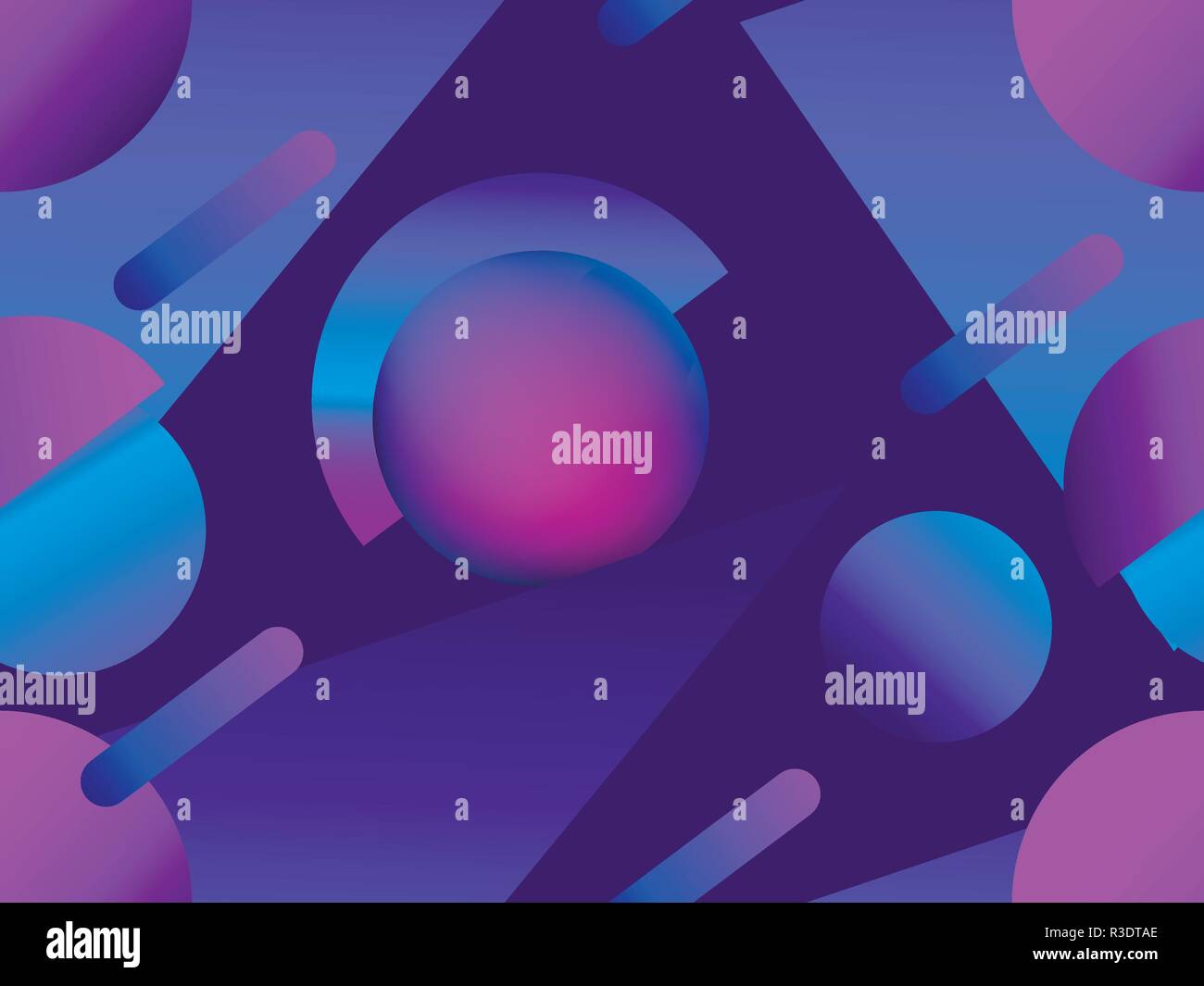 Memphis seamless pattern. Asymmetrical geometric objects gradient in ...