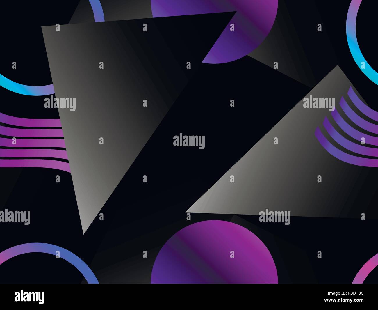 Memphis seamless pattern. Asymmetrical geometric objects gradient in ...