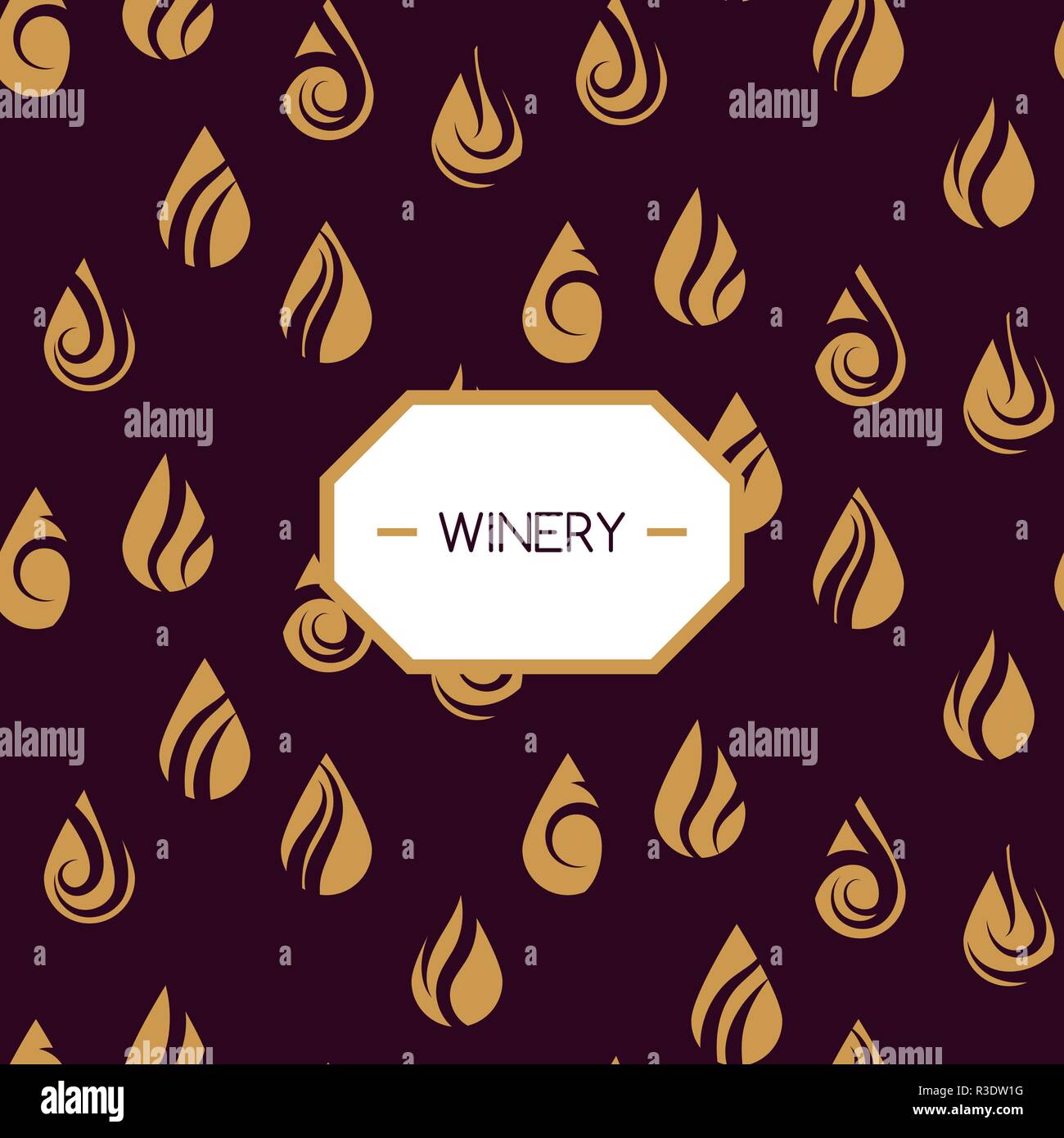 Winery vector drops seamless pattern for wine label design Stock Vector ...