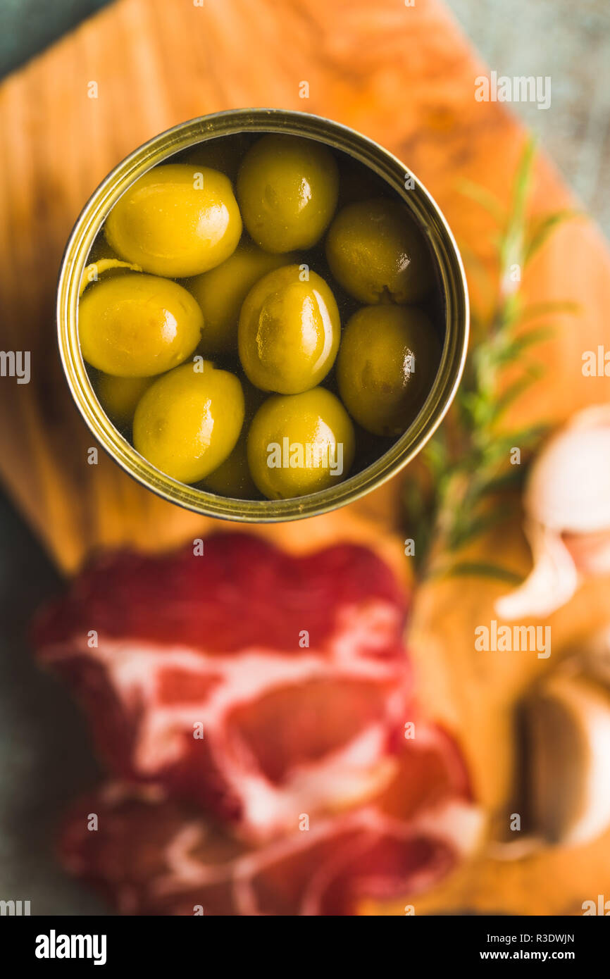 Olives tin can hi-res stock photography and images - Alamy