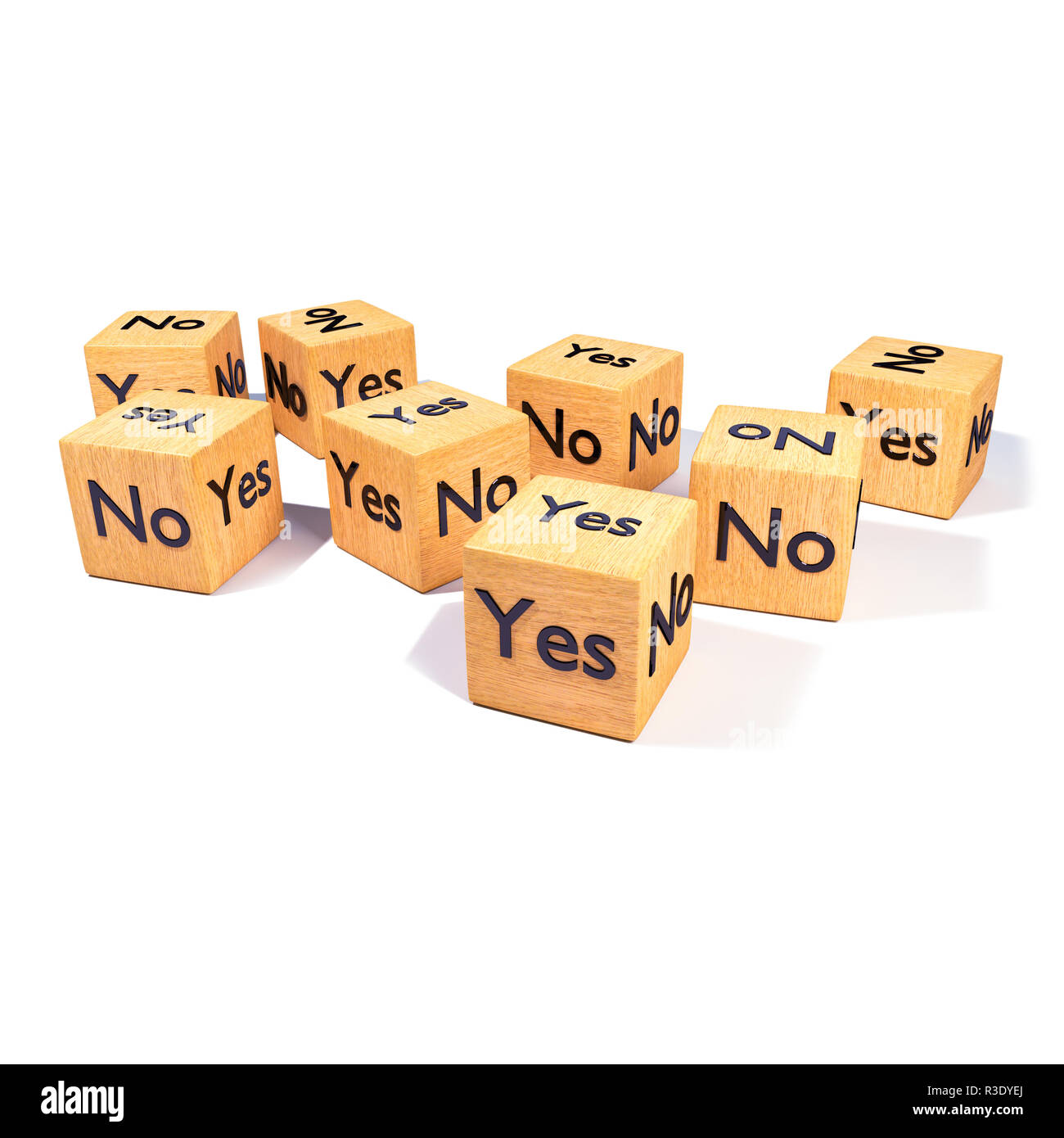 Yes no maybe cube 3d hi-res stock photography and images - Alamy