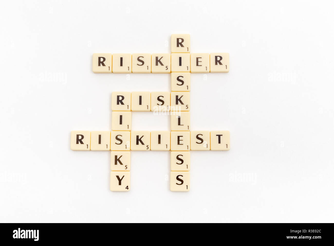 Letter tiles for RISK concept - business risk, risk assessment, risk ...