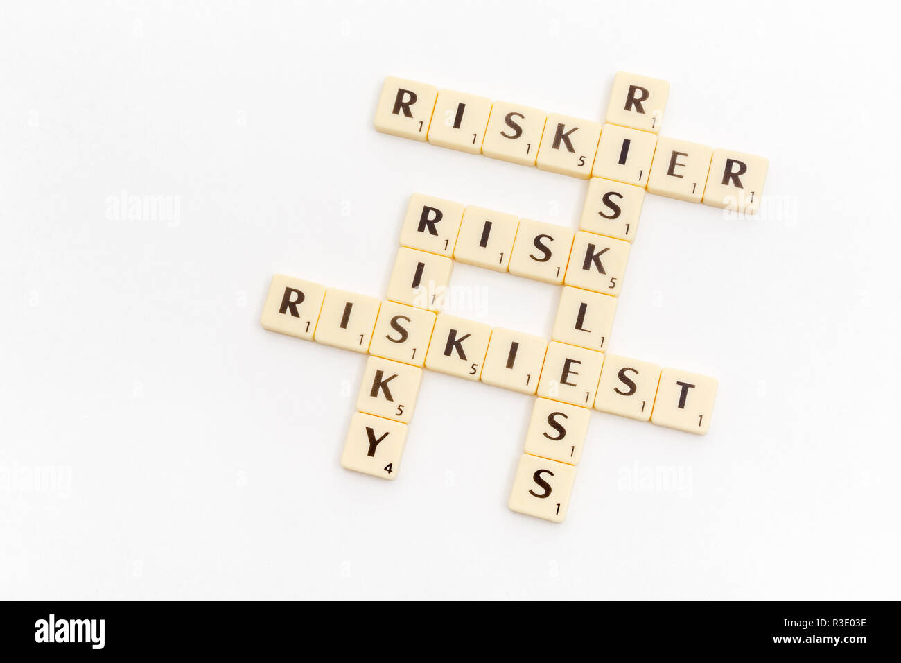 Letter tiles for RISK concept - business risk, risk assessment, risk ...
