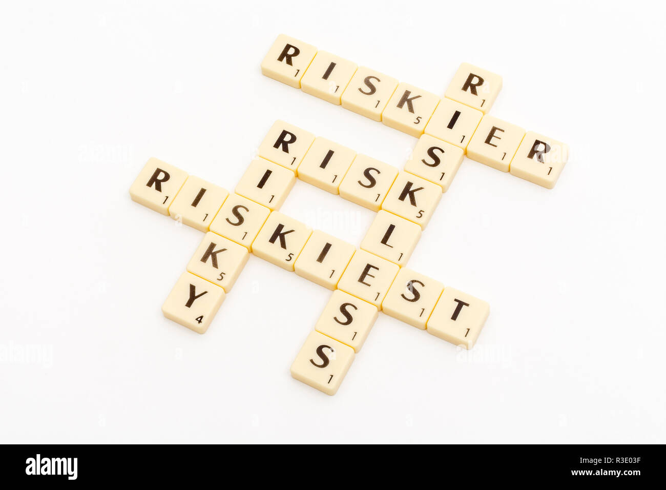 Letter tiles for RISK concept - business risk, risk assessment, risk ...