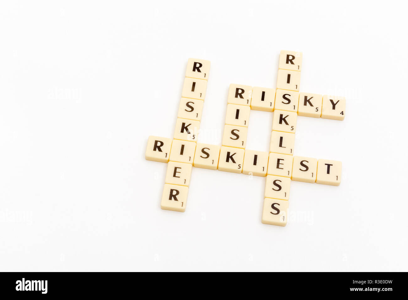 Letter tiles for RISK concept - business risk, risk assessment, risk ...