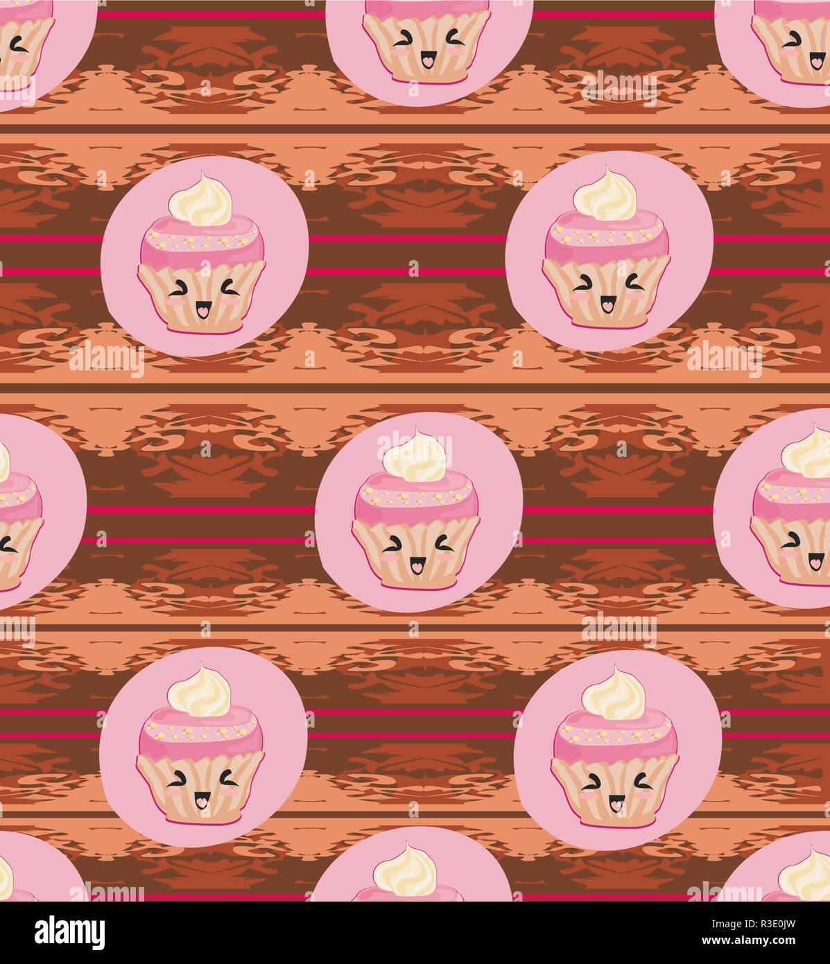 cute cupcakes pattern Stock Photo - Alamy