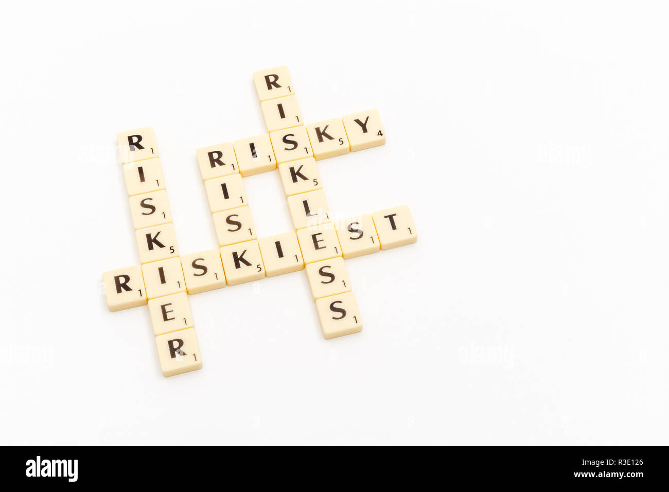 Letter tiles for RISK concept - business risk, risk assessment, risk ...