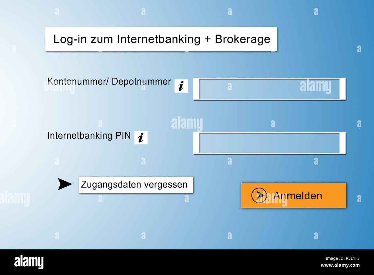 online banking - illustration of a log-in account Stock Photo - Alamy