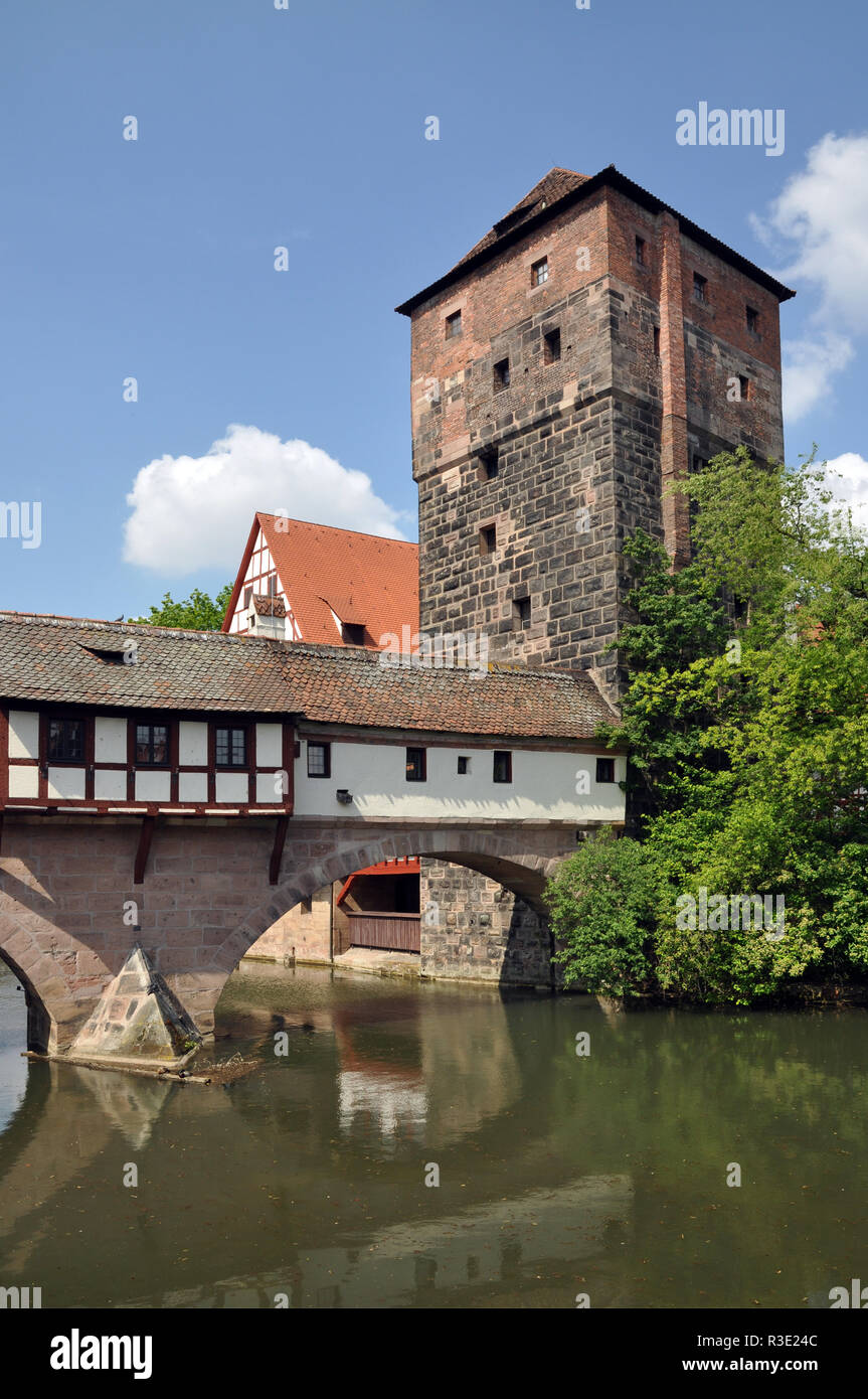 henkersteg and water tower in nuremberg Stock Photo - Alamy