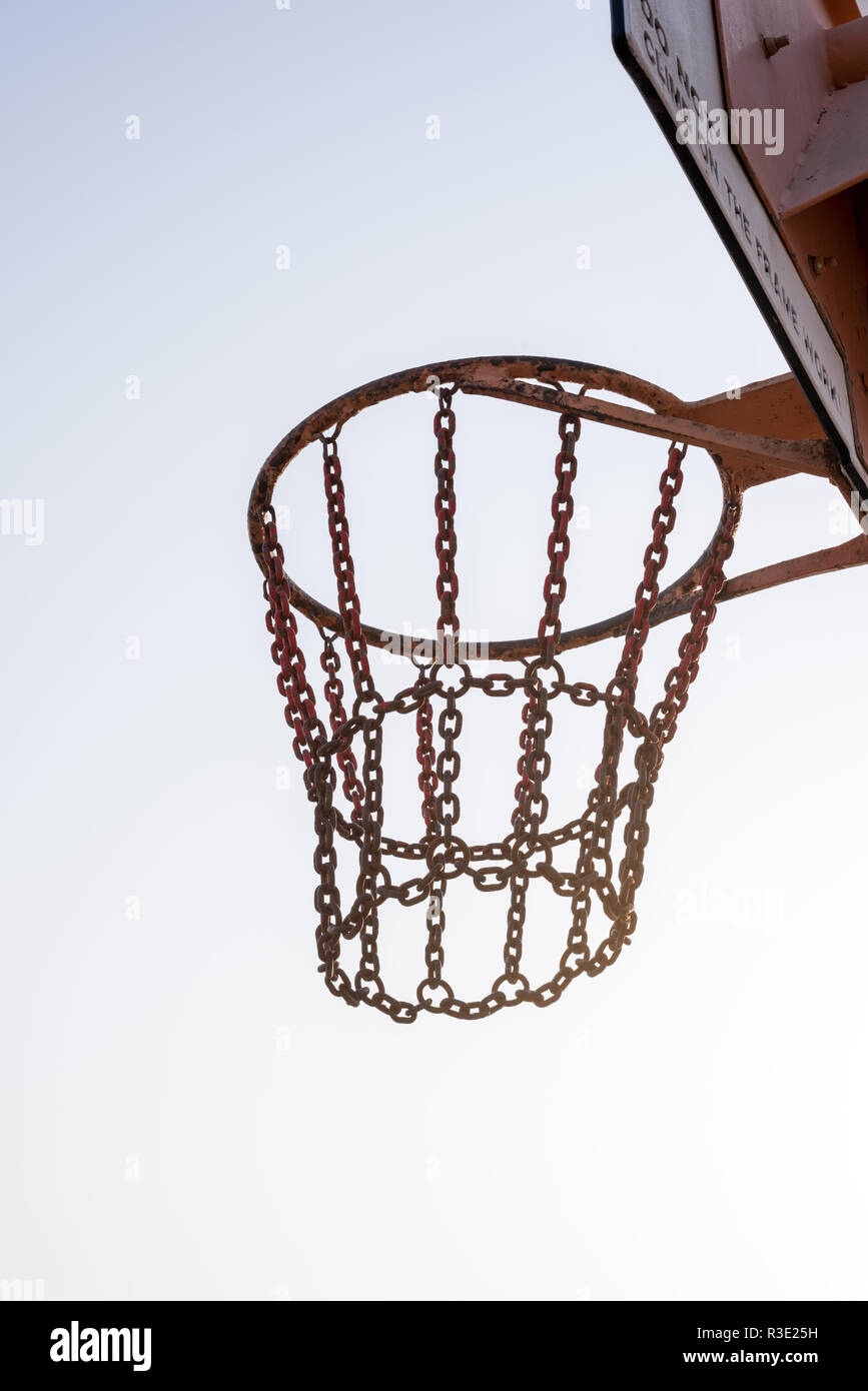 Detail view of Basketball Metal Net Stock Photo - Alamy
