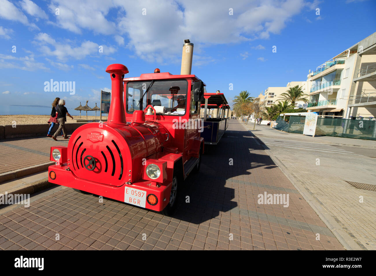 touristc train, Playa de Palma, mallorca, Spain Stock Photo - Alamy