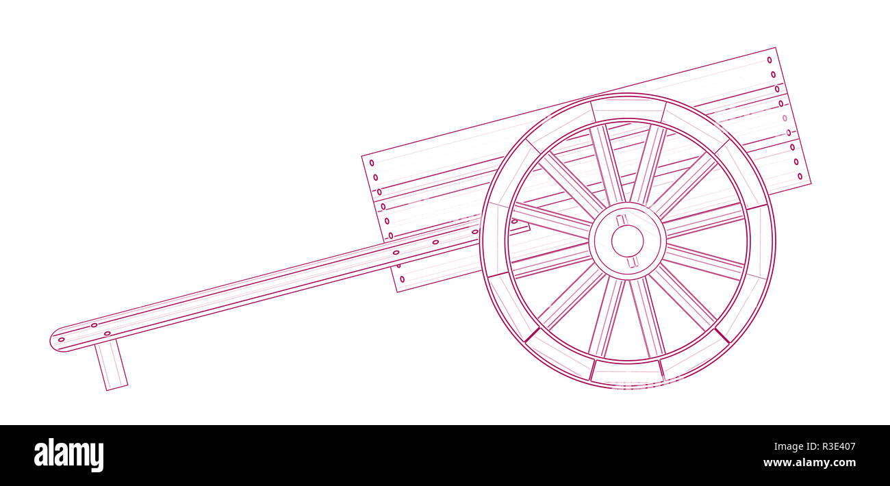 Mormon Hand Cart Clipart Template