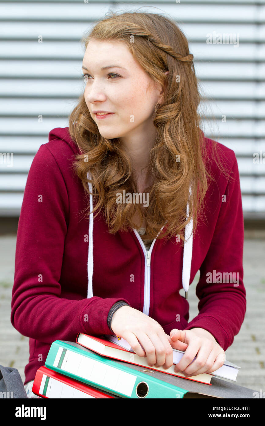 Girl with freckles at school hi-res stock photography and images - Alamy