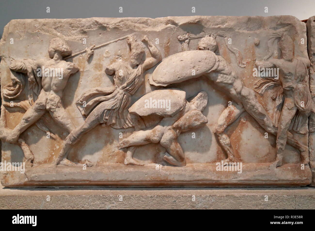 Slabs from the Amazon frieze, relief from the Mausoleum at ...