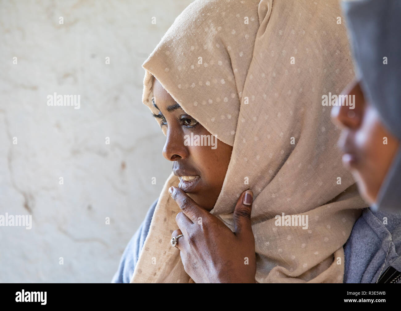 Portrait of veiled harari women, Harari Region, Harar, Ethiopia Stock ...