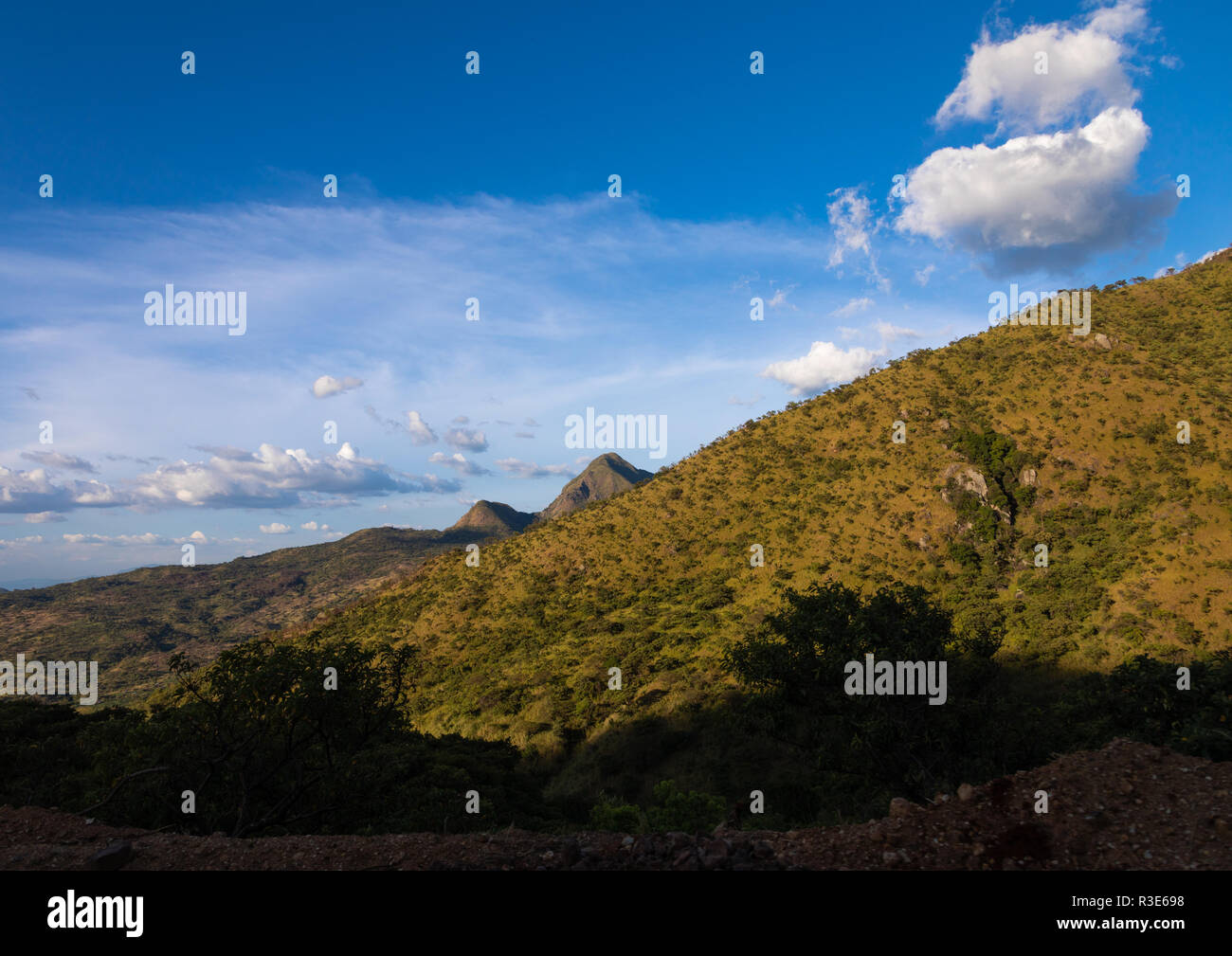 Sunny mountainous landscape, Omo valley, Kibish, Ethiopia Stock Photo ...