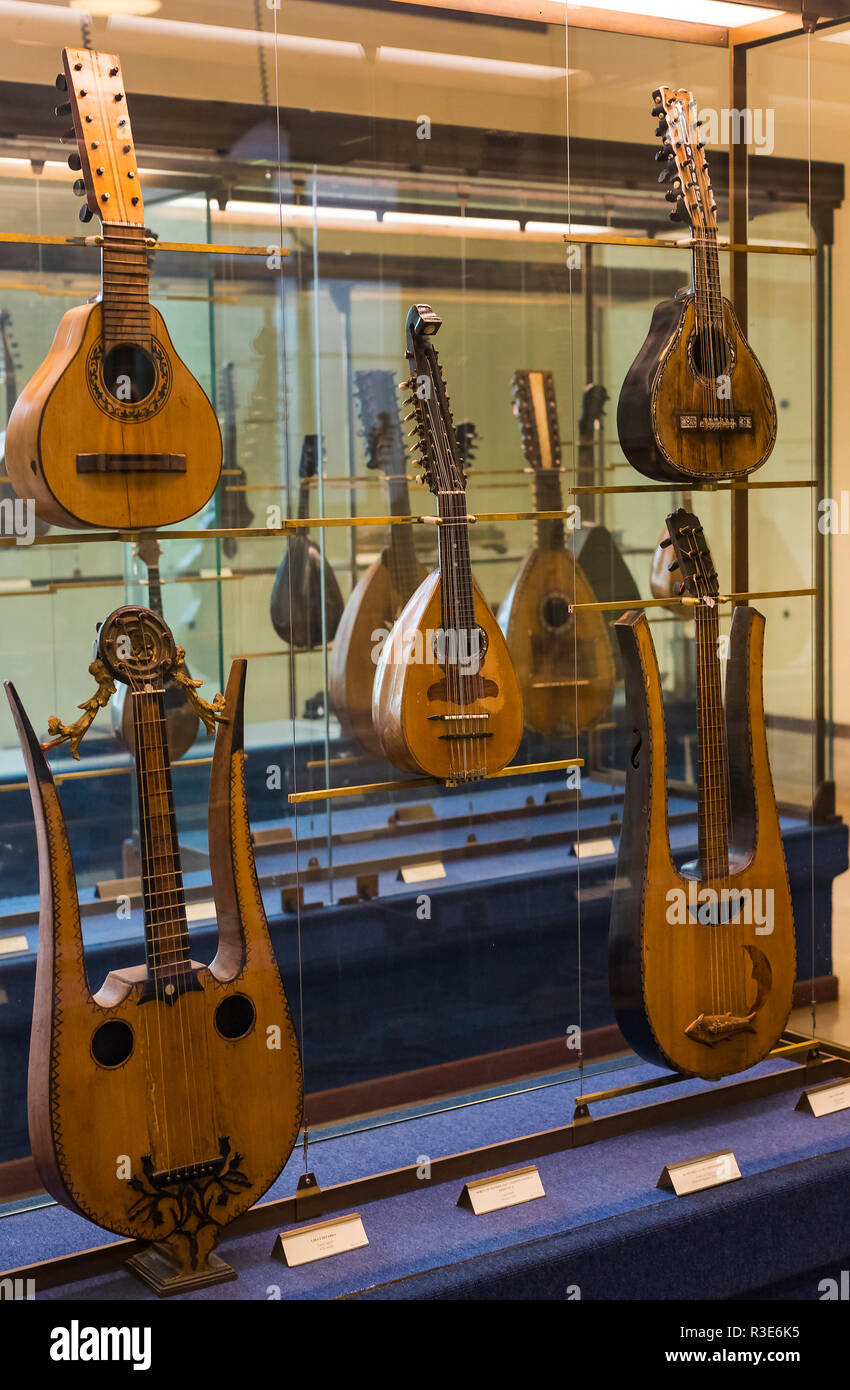 MILAN, ITALY - 6 JUNE 2018 : Exhibition of musical instruments of Milan ...