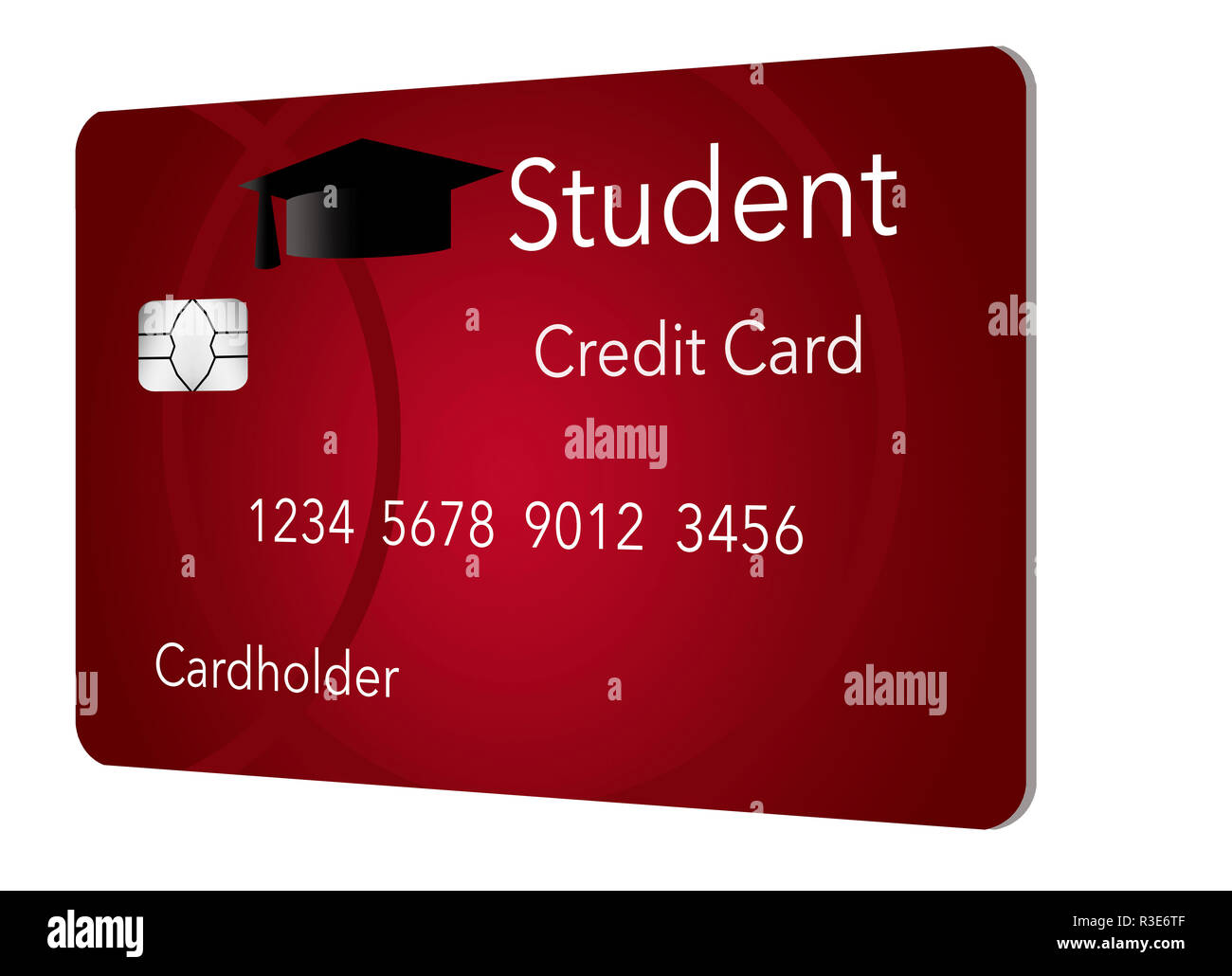 Here is a mock, generic student credit card isolated on a white ...