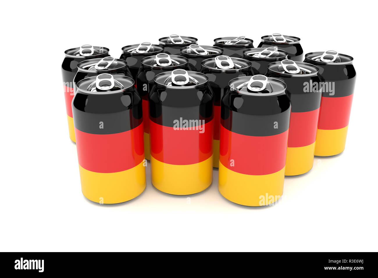 Packaging Waste In Germany: German Flag Aluminum Cans Isolated On A ...