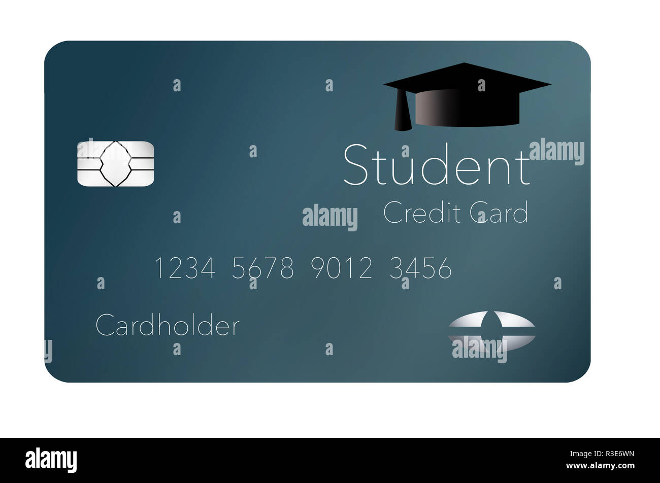 Here is a mock, generic student credit card isolated on a white ...