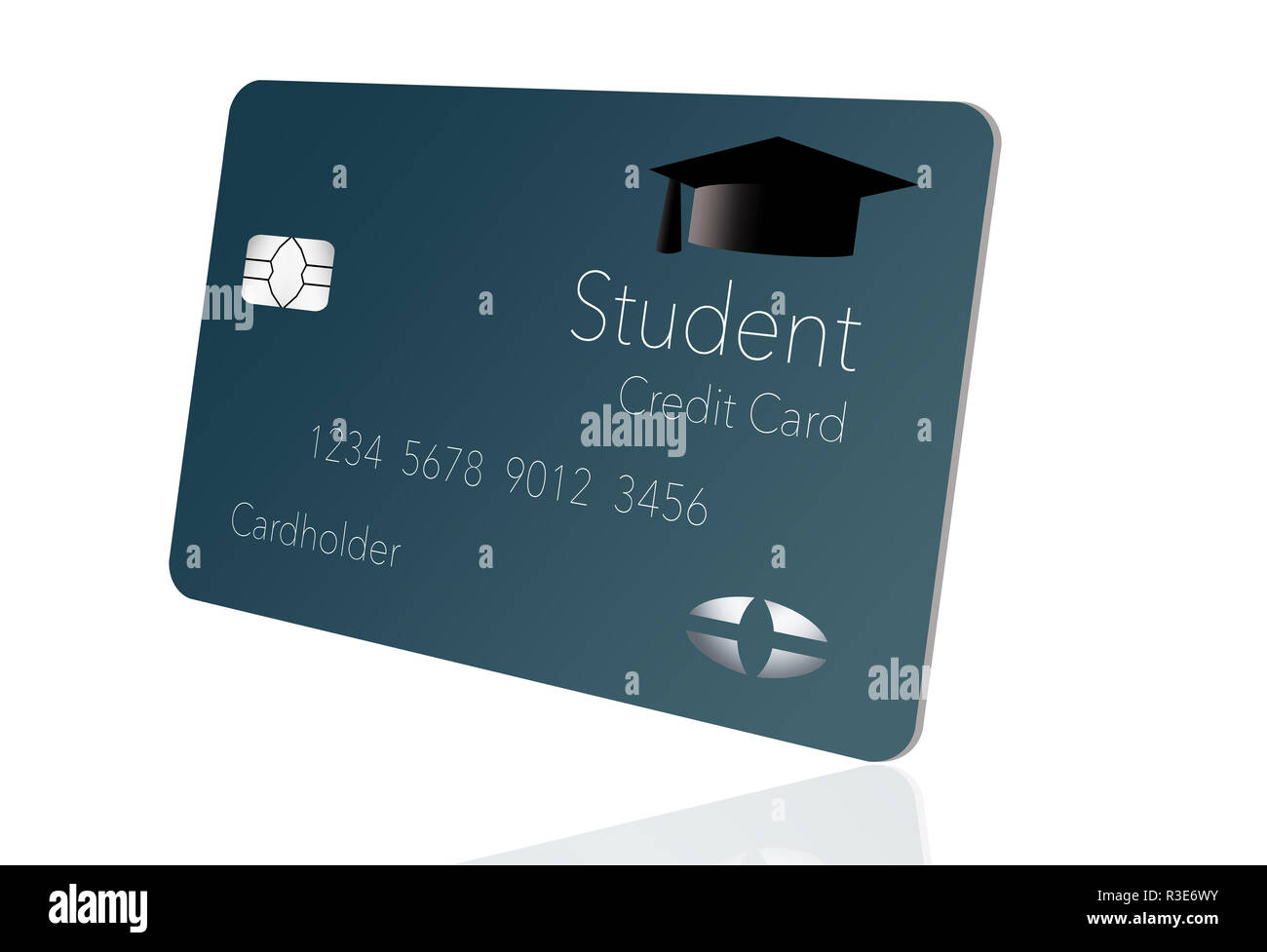 Here is a mock, generic student credit card isolated on a white ...