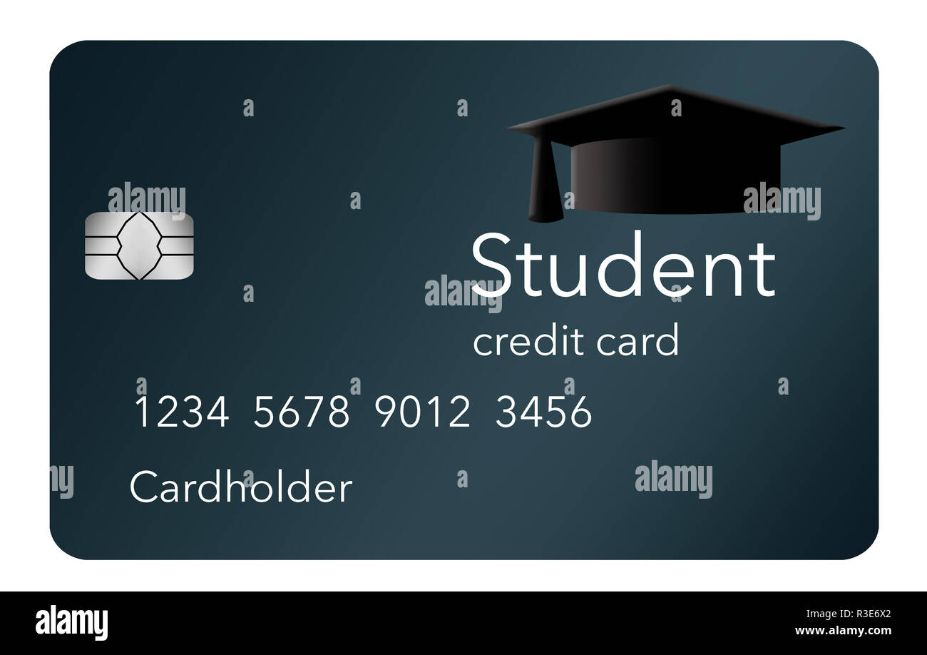 Here is a mock, generic student credit card isolated on a white ...