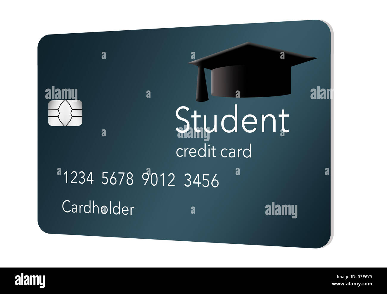 Here is a mock, generic student credit card isolated on a white ...