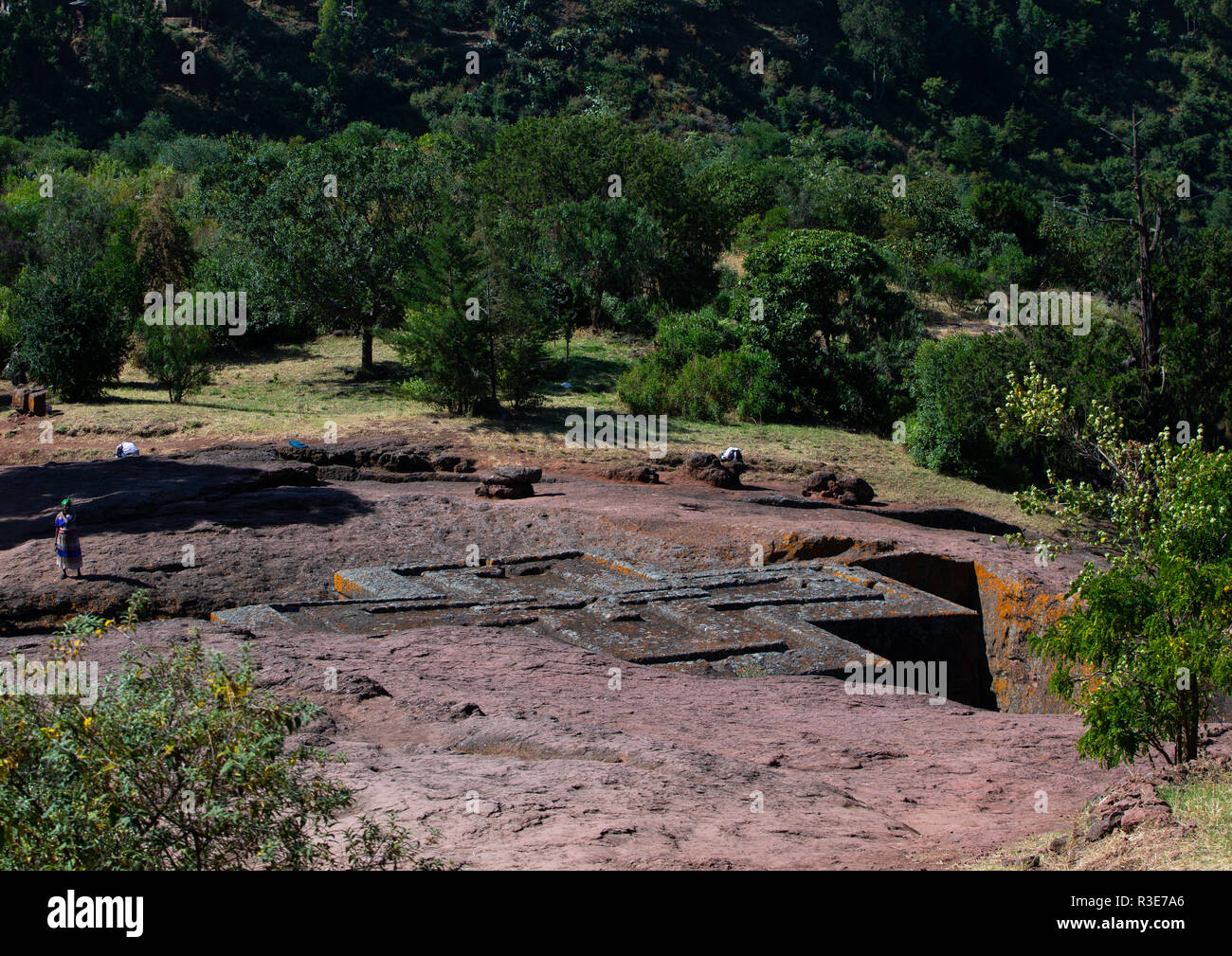 Monolithic rock-cut church of bete giyorgis, Amhara Region, Lalibela ...