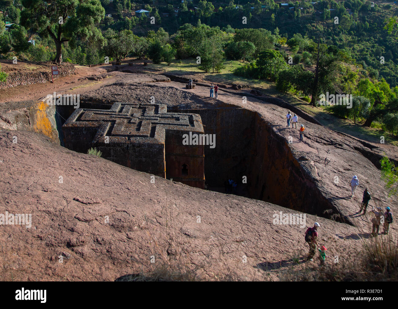 Monolithic rock-cut church of bete giyorgis, Amhara Region, Lalibela ...