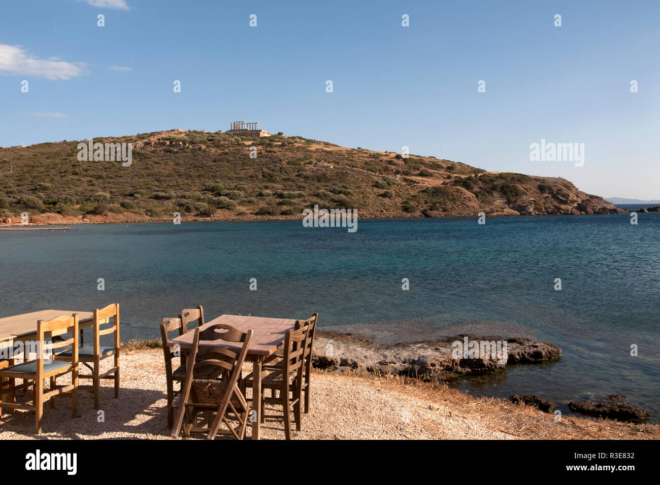 llias fish taverna sounion beach sounio attica greece Stock Photo - Alamy