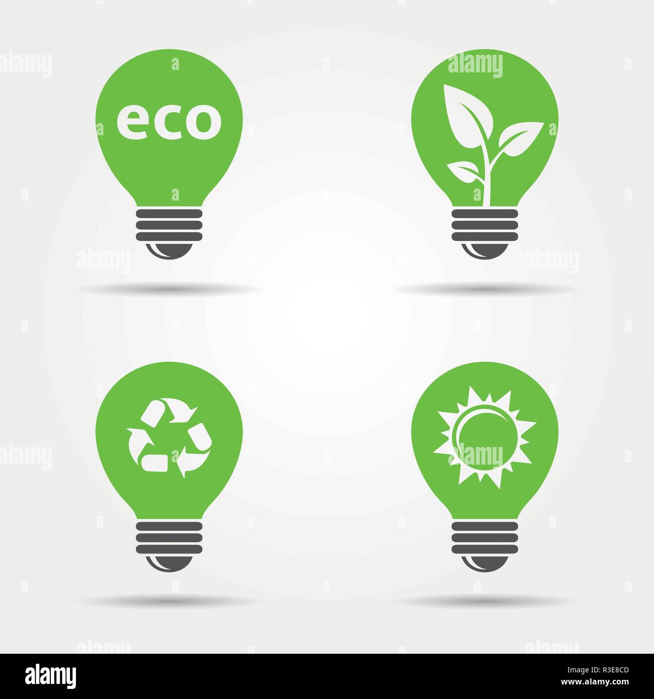 Save energy bulb icons Stock Vector Images - Alamy