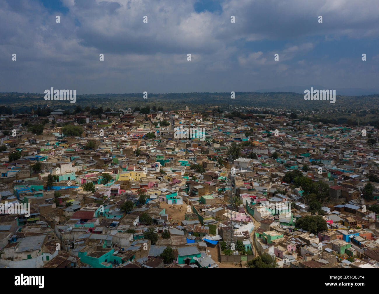 Aerial view of harar jugol old town, Harari Region, Harar, Ethiopia ...