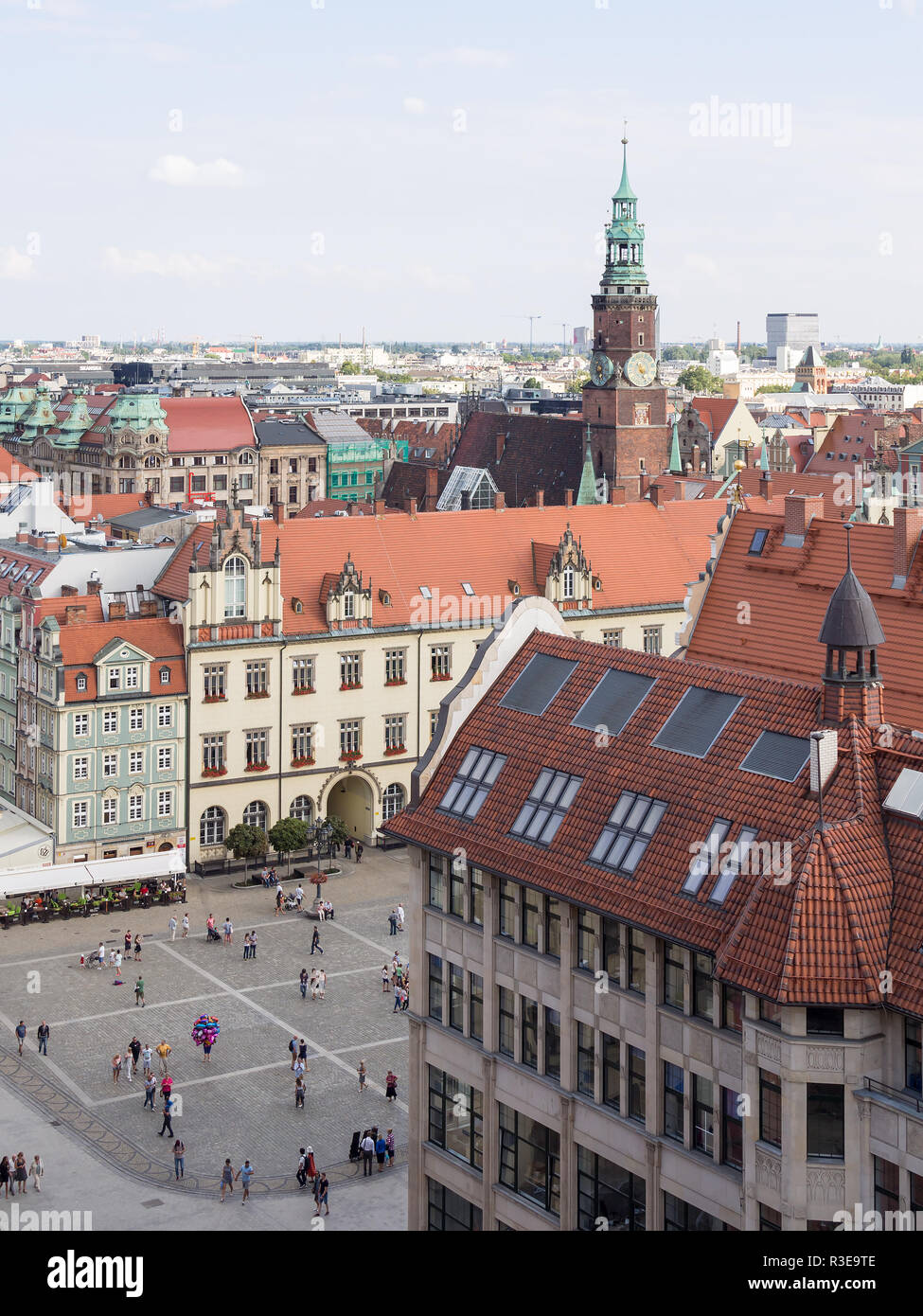 WROCLAW, POLAND - AUGUST 14, 2017: View of Rynek Market Square In ...