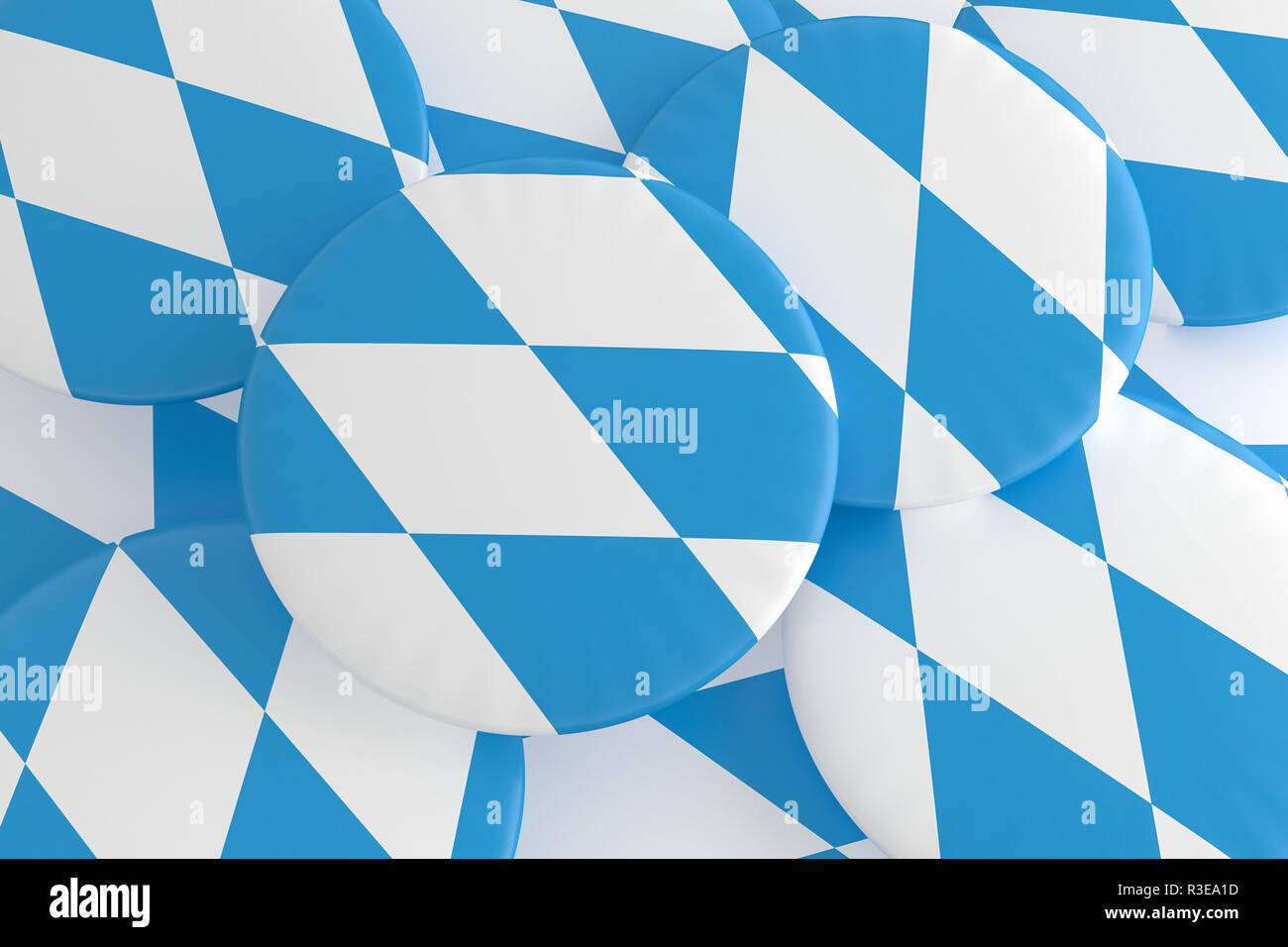 German States Badges: Pile of Bavaria Flag Buttons, 3d illustration ...