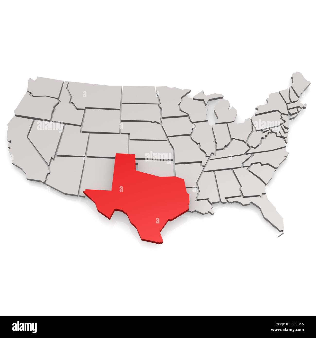 Outline Map United America Texas High Resolution Stock Photography and ...