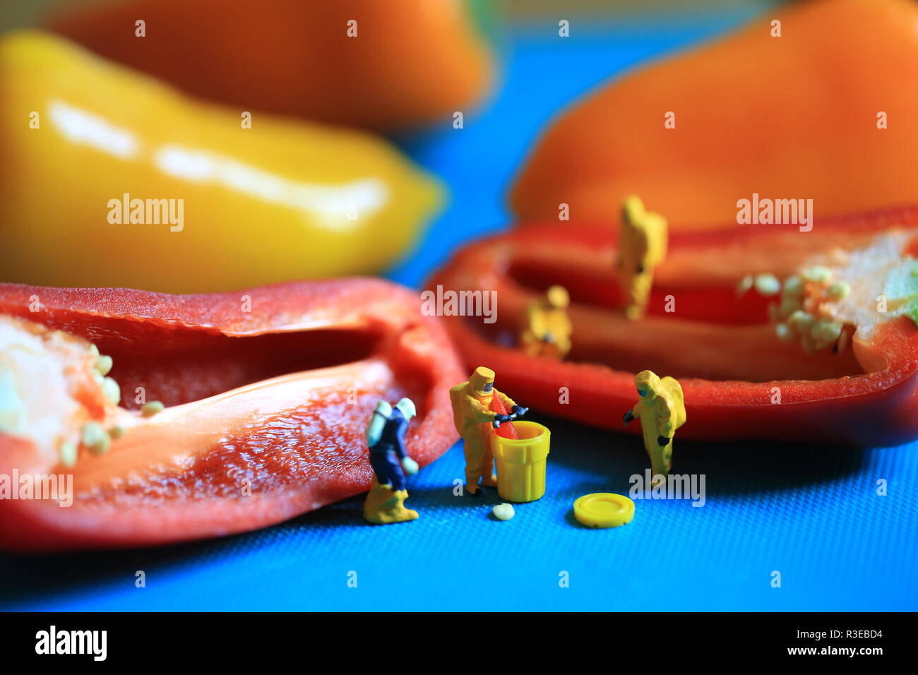 bell pepper food small people Stock Photo - Alamy