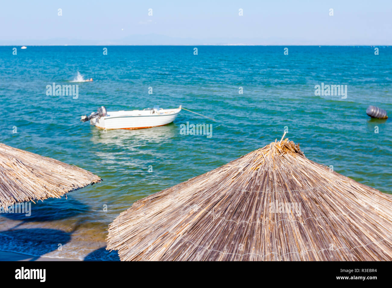 Small boat with shade canopy hi-res stock photography and images - Alamy
