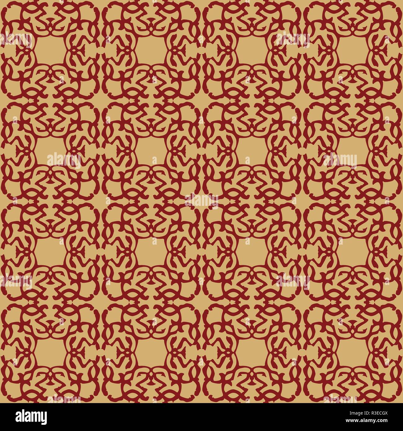 Beige and red royal pattern. The Seamless vector background Stock ...