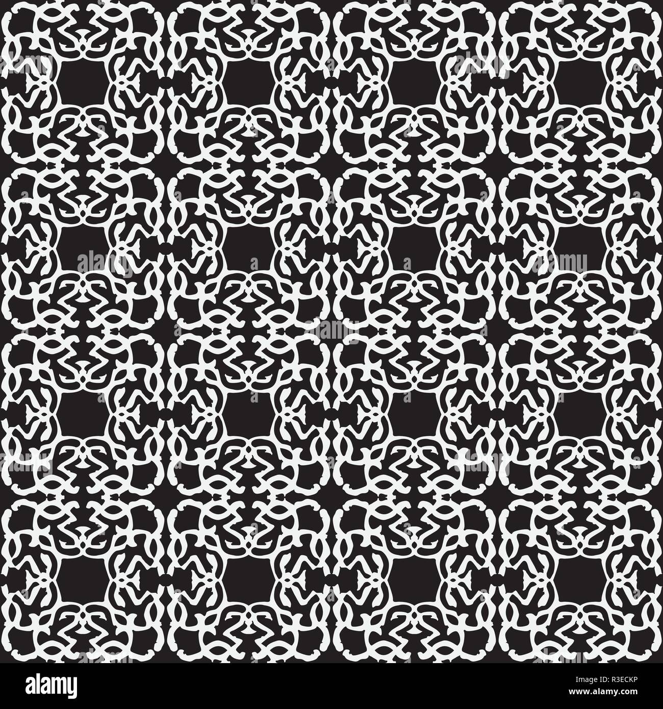 Black nad white royal pattern. The Seamless vector background Stock ...