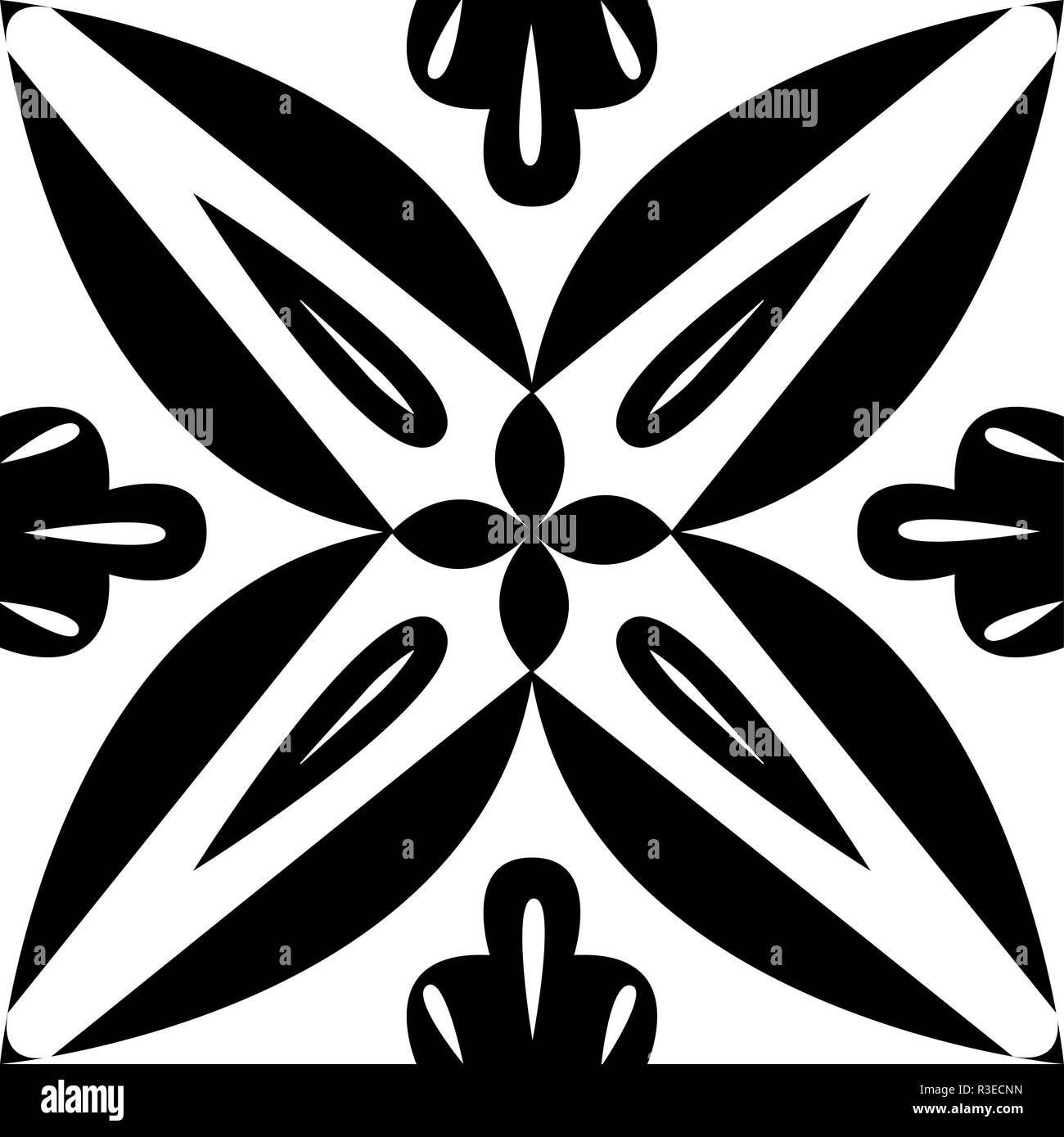 Black nad white royal pattern. The Seamless vector background Stock ...