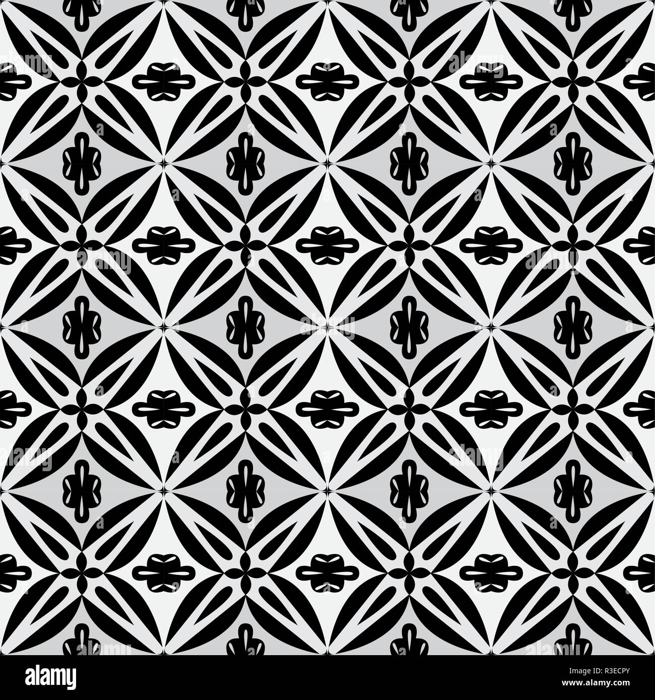 Black nad white royal pattern. The Seamless vector background Stock ...