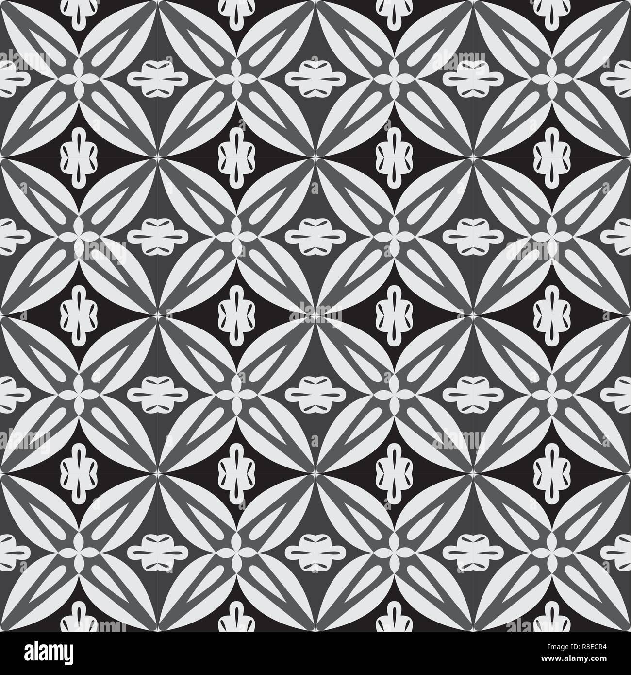Black nad white royal pattern. The Seamless vector background Stock ...