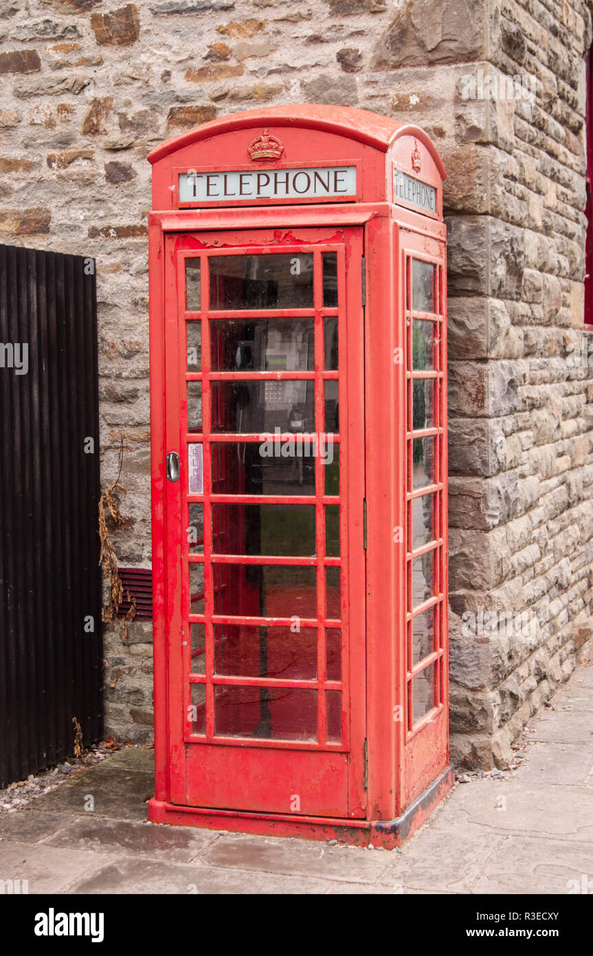 british phone booth in the open-air museum st.fagans - wales Stock ...